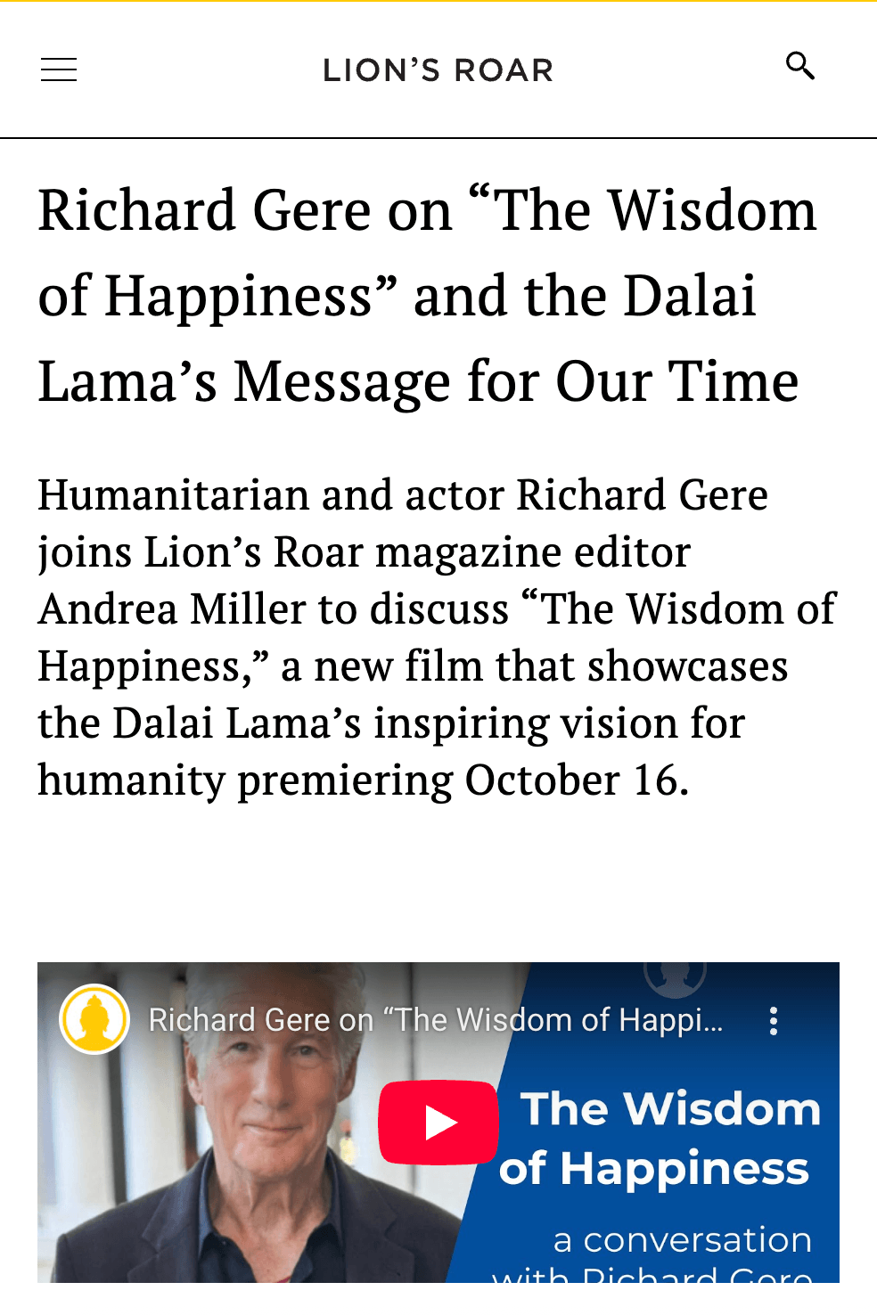 The Gere Foundation website